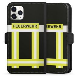 DeinDesign iPhone 11 Pro Handy Klapph&uuml;lle Handyh&uuml;lle aus Kunst Leder schwarz Flip Case Fire Fighters Job Fire Fighter Sideflip mit Lasche