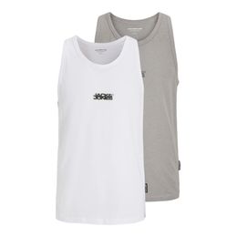 Jack & Jones Jack & Jones Top 'JCOSAGO' Herren Gr&ouml;&szlig;e S graumeliert / wei&szlig;