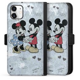 DeinDesign iPhone 11 Handy Klapph&uuml;lle Handyh&uuml;lle aus Kunst Leder schwarz Flip Case Vintage Disney Sideflip mit Lasche