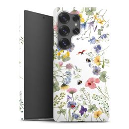 DeinDesign Galaxy S25 Ultra Handy Premium Case Smartphone Handyh&uuml;lle Schutzh&uuml;lle matt Flowers Bee Muster Premium Case