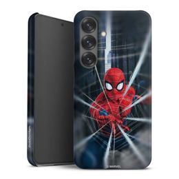DeinDesign Galaxy S25 Handy Premium Case Smartphone Handyh&uuml;lle Schutzh&uuml;lle matt Kinofilm Marvel Spiderman Premium Case