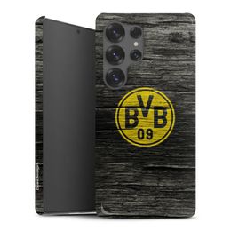 DeinDesign Galaxy S25 Ultra Handy Premium Case Smartphone Handyh&uuml;lle Schutzh&uuml;lle gl&auml;nzend Wooden Look Bvb Borussia Dortmund Premium Case