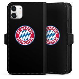 DeinDesign iPhone 11 Handy Klapph&uuml;lle Handyh&uuml;lle aus Kunst Leder schwarz Flip Case Fc Bayern M&uuml;nchen Logo Official Licensed Product Sideflip mit Lasche