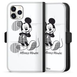 DeinDesign iPhone 11 Pro Handy Klapph&uuml;lle Handyh&uuml;lle aus Kunst Leder schwarz Flip Case Mickey Mouse Disney Official Licensed Product Sideflip mit Lasche