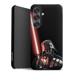 DeinDesign Galaxy S25 Handy Premium Case Smartphone Handyh&uuml;lle Schutzh&uuml;lle gl&auml;nzend Merchandise Darth Vader Star Wars Premium Case