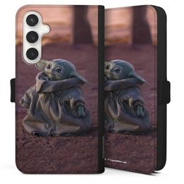 DeinDesign Galaxy S24 FE 5G Handy Klapph&uuml;lle Handyh&uuml;lle aus Kunst Leder schwarz Flip Case The Child Star Wars Baby Yoda Sideflip mit Lasche