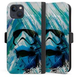 DeinDesign iPhone 13 Handy Klapph&uuml;lle Handyh&uuml;lle aus Kunst Leder schwarz Flip Case Colourful Stormtrooper Star Wars Sideflip mit Lasche