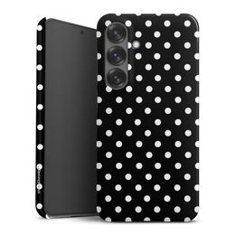 DeinDesign Galaxy S25 Handy Premium Case Smartphone Handyh&uuml;lle Schutzh&uuml;lle gl&auml;nzend Retro Points Polka Dots Premium Case