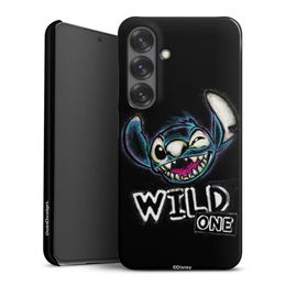 DeinDesign Galaxy S25 Handy Premium Case Smartphone Handyh&uuml;lle Schutzh&uuml;lle gl&auml;nzend Lilo & Stitch Disney Official Licensed Product Premium Case