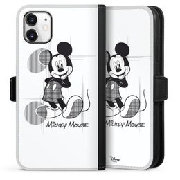 DeinDesign iPhone 11 Handy Klapph&uuml;lle Handyh&uuml;lle aus Kunst Leder schwarz Flip Case Mickey Mouse Disney Official Licensed Product Sideflip mit Lasche
