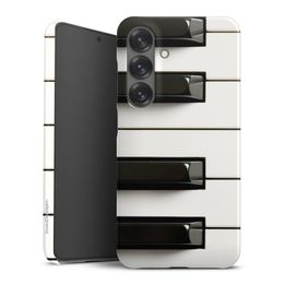 DeinDesign Galaxy S25 Handy Premium Case Smartphone Handyh&uuml;lle Schutzh&uuml;lle gl&auml;nzend Klavier Music Piano Premium Case