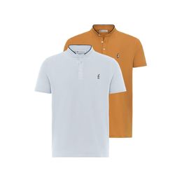 Dandalo Poloshirt Herren Gr&ouml;&szlig;e XL hellblau / karamell