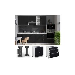 VICCO Schubladenunterschrank Fame-Line Wei&szlig; Schwarz gestreift 80 cm ohne Arbeitsplatte