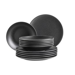 M&auml;ser M&auml;ser Teller Set, Steinzeug Essential Schwarz