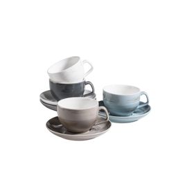 M&auml;ser M&auml;ser Kaffeetassen-Set, Porzellan Derby Blau, Wei&szlig;, Beige, Grau