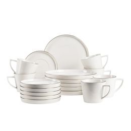 M&auml;ser M&auml;ser Kaffeeservice, Porzellan Sita Wei&szlig; / Gold