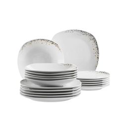 M&auml;ser M&auml;ser Tellerset, Porzellan Space Dust Wei&szlig;