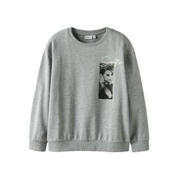 name it Sweatshirt 'NKFJIXIS' M&auml;dchen Gr&ouml;&szlig;e 146/152 graumeliert / schwarz / wei&szlig;