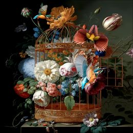 Pro Art Glasbild BIRDS AND FLOWERS