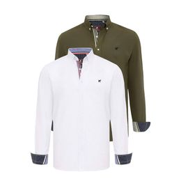 Williot Hemd Herren Größe XXL khaki / weiß