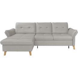 Sit & More Ecksofa SIT & MORE "G&ouml;teborg", grau (light grau), B:268cm H:90cm T:176cm, Sofas, Ecksofa, Sitztiefenverstellung und Federkern, wahlweise mit Bettfunktion