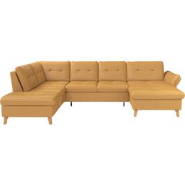 Sit & More Wohnlandschaft SIT & MORE "Göteborg", gelb (curry), B:327cm H:90cm T:226cm, Sofas, inkl. Sitztiefenverstellung, wahlweise mit Bettfunktion & Bettkasten