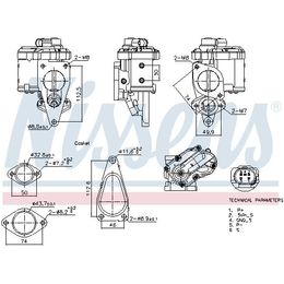 NISSENS AGR-Ventil 5-polig für RENAULT SUZUKI 8200411031 8200630740 1811167JG2 98241
