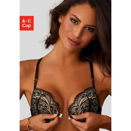 Lascana Push-up-BH schwarz Gr. 70A. Mit Herausnehmbaren Kissen und mit Bügel