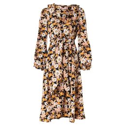 Traffic People Kleid 'Cinch' Damen Größe 40 mischfarben / schwarz Winterkleid