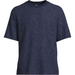LANDS' END Premium Shirt mit Leinen und Waffelstruktur, Herren,  Blau, Leinen/Polyester-Mischung, by Lands' End