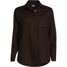 LANDS' END Leinenbluse, Damen,  Braun, Leinen, by Lands' End