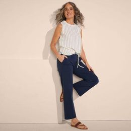 LANDS' END Straight Fit 7/8-Chinos, Damen,  Blau, Baumwolle/Lyocell (Viskose)/Baumwoll-Mischung, by Lands' End