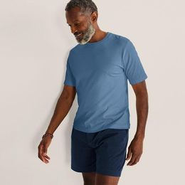 LANDS' END Super-T Kurzarm-Shirt, Classic Fit, Herren,  Blau, Baumwolle, by Lands' End