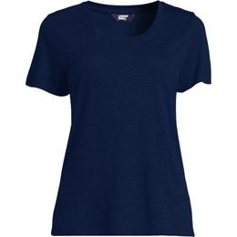 LANDS' END Shirt aus Leinenmix, Damen,  Blau, by Lands' End