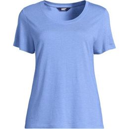 LANDS' END Shirt aus Leinenmix, Damen,  Blau, Leinen/Viskose, by Lands' End