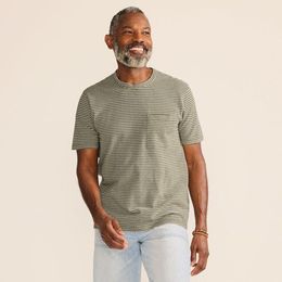LANDS' END Kurzarm-Shirt aus Baumwoll-/Leinenmix, Herren,  Beige, Baumwolle/Leinen, by Lands' End