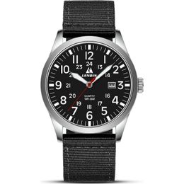 LN LENQIN Herren Uhr, Militär, 30M wasserdichte Armbanduhr, Analog Quarz, Männer, Datum, Feld Uhr, Nylon Band, Armee, Taktische Sportuhr