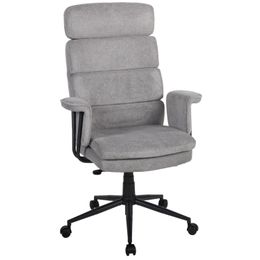 Chefsessel Duo Collection "Chefsessel Junis", grau (grau, schwarz), B:77cm H:117cm T:78cm, 100% Polyester, Stühle, Kopfstütze in Höhe und Neigung verstellbar, Sitztiefenverstellung