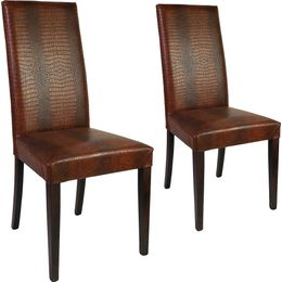 Polsterstuhl Home Affaire "Java", braun (braun, wenge), B:47cm H:99cm T:57cm, Stühle, Kunstlederbezug mit Animalprägung