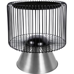 Beistelltisch Kayoom "Malibu 125, Runde Platte aus original Marmor, pflegeleicht", schwarz (schwarz, silber, schwarz, silber, schwarz), B:51cm H:56,5cm T:51cm, Eisen, Marmor, Tische, ø-Marmorplatte: ca. 40 cm, angesagtes Metalldesign, pflegeleicht