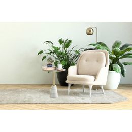Beistelltisch Kayoom "Rocio 325, Ausgestattet mit stabilem Marmorfuß, Edelstahl-Gestell", weiß, B:40cm H:53cm T:40cm, Tischplatte: 100% Edelstahl, Sockel: Marmor, Tische, Beistelltisch, Stabiler Marmorfuß, runde Ablagefläche und Gestell aus Edelstahl