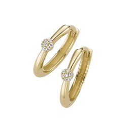Paar Creolen Luigi Merano "mit Zirkonia, Gold 375", gold, Ohrringe, Damen, Gelbgold 375