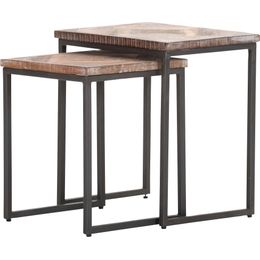 Beistelltisch GUTMANN FACTORY, braun (braun, grau, braun), B:51cm H:55cm T:40cm, Tische