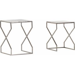 Beistelltisch GUTMANN FACTORY "Mix&Match", grau (aluminiumfarben), B:40cm H:55cm T:40cm, Tische