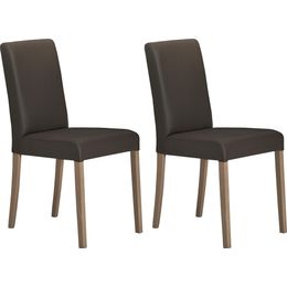 4-Fußstuhl MASSIVLINE & MORE "Sylt", grau (lotos 5134 anthrazit, buche mit holzwerkstoff san remo sand), B:43cm H:88cm T:56cm, Holzwerkstoff, Kunstleder, Stühle, Gestell aus Massivholz