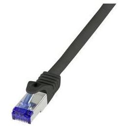 LogiLink C6A023S RJ45 USB-Kabel CAT 6a S/FTP 0.50 m Schwarz 1 St.
