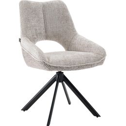 Drehstuhl Home Affaire "Canto", beige (beige, schwarz), B:57cm T:50cm, Metall, Polyester, Stühle, tolle Optik