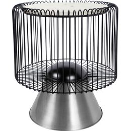 Beistelltisch Kayoom "Malibu 125, Runde Platte aus original Marmor, pflegeleicht", weiß (weiß, schwarz, silber, schwarz, silber, weiß), B:51cm H:56,5cm T:51cm, Eisen, Marmor, Tische, ø-Marmorplatte: ca. 40 cm, angesagtes Metalldesign, pflegeleicht