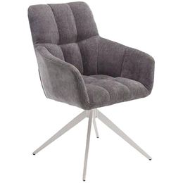 Drehstuhl Home Affaire "Nizza, TOPSELLER", grau, B:61cm H:90cm T:66cm, Stühle, 180 Grad Drehfunktion, komfortable Polsterung, stabiles Gestell