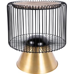 Beistelltisch Kayoom "Malibu 125, Runde Platte aus original Marmor, pflegeleicht", braun (braun, schwarz, gold, schwarz, gold, braun), B:51cm H:56,5cm T:51cm, Eisen, Marmor, Tische, ø-Marmorplatte: ca. 40 cm, angesagtes Metalldesign, pflegeleicht
